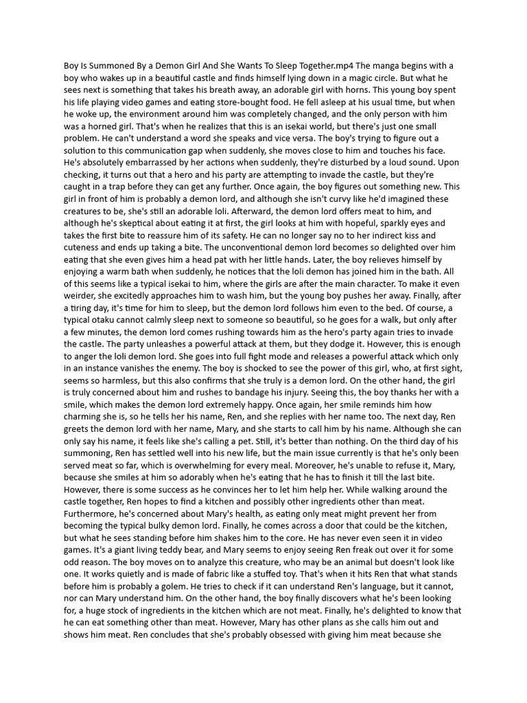 Boy Is Summoned by A Demon Girl and She Wants To Sleep Together ...