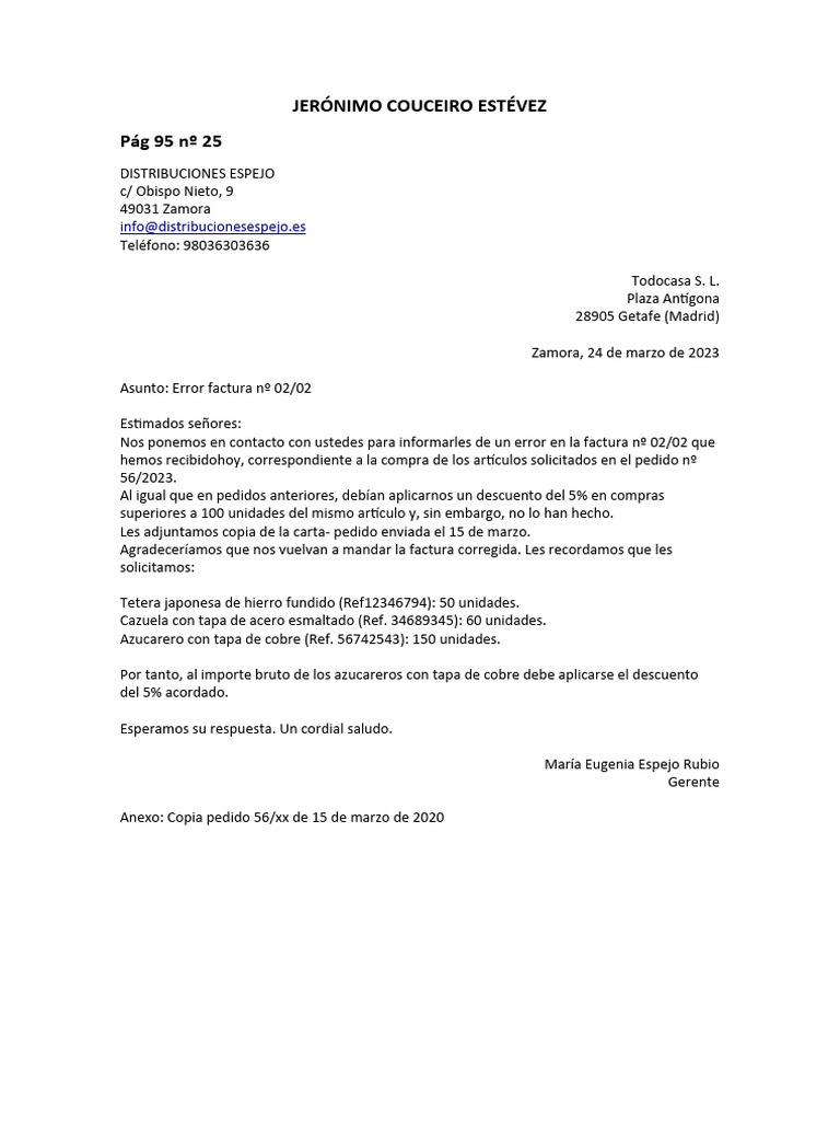 Comunicacion Pág 95 Ejercicios 25 y 26 | PDF