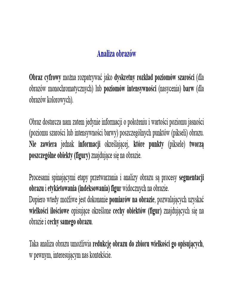 Wyklad - 6 Przetwarzanie I Analiza Obrazów | PDF
