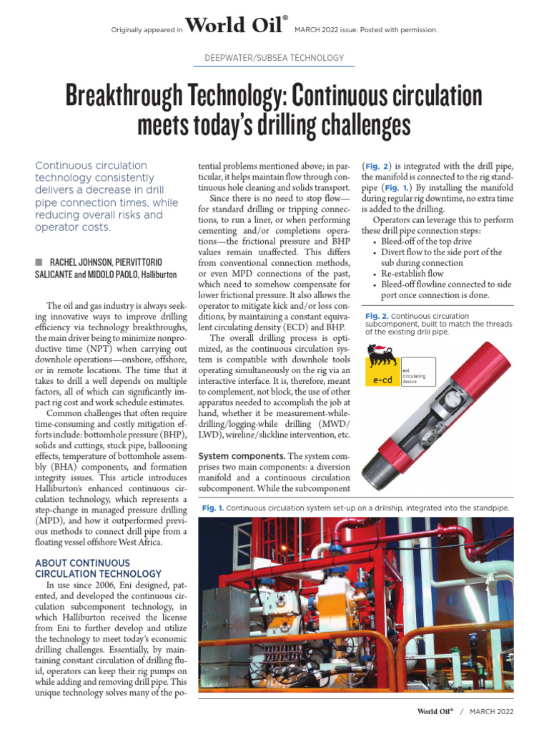 Breakthrough Technology - Continuous Circulation Meets Todays Drilling Challenges - World Oil ...