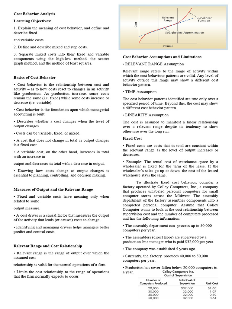 Cost Behavior Analysis | PDF | Regression Analysis | Least Squares