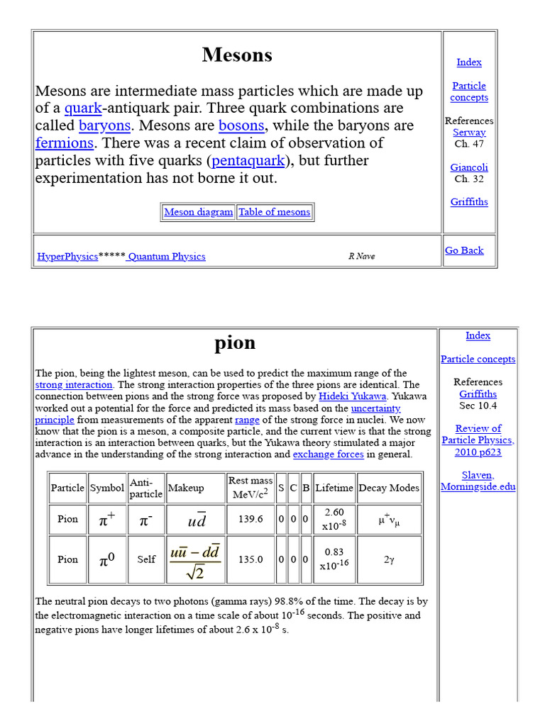 Hadrons, Baryons, Mesons | PDF | Quark | Hadron