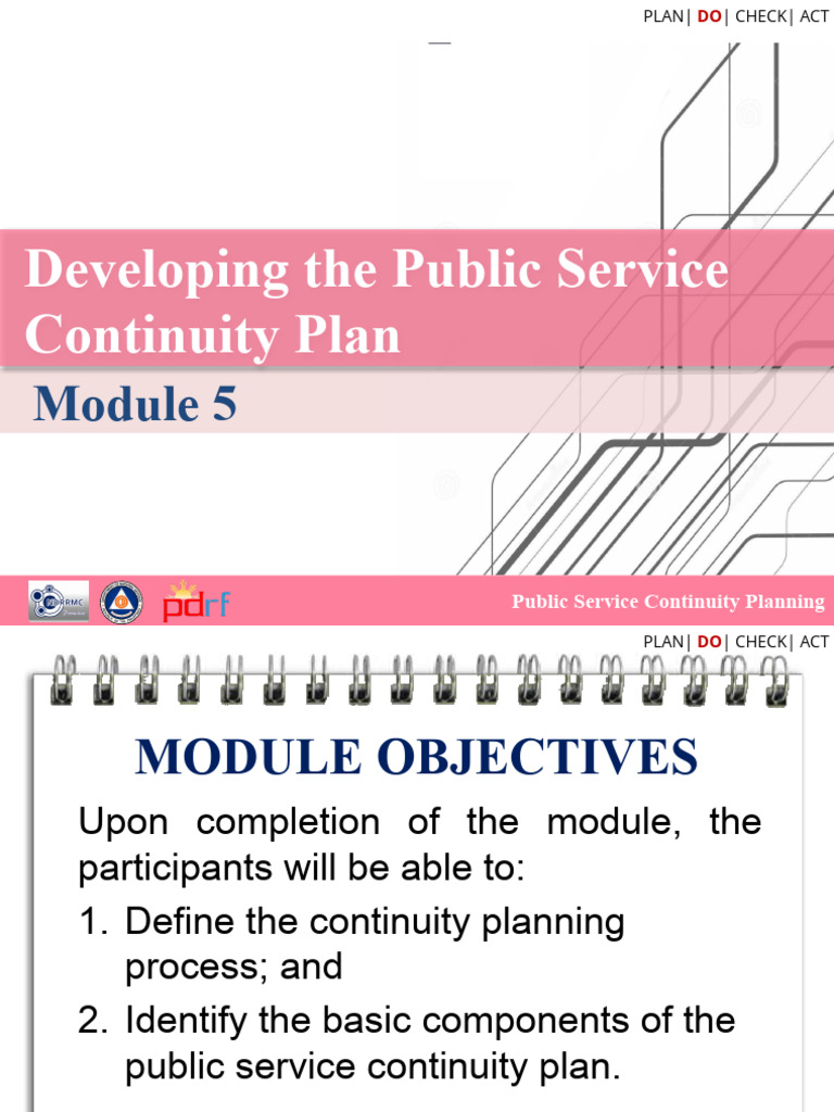 Day 4 - Module 5 Developing The Public Service Continuity Plan - 2021 ...