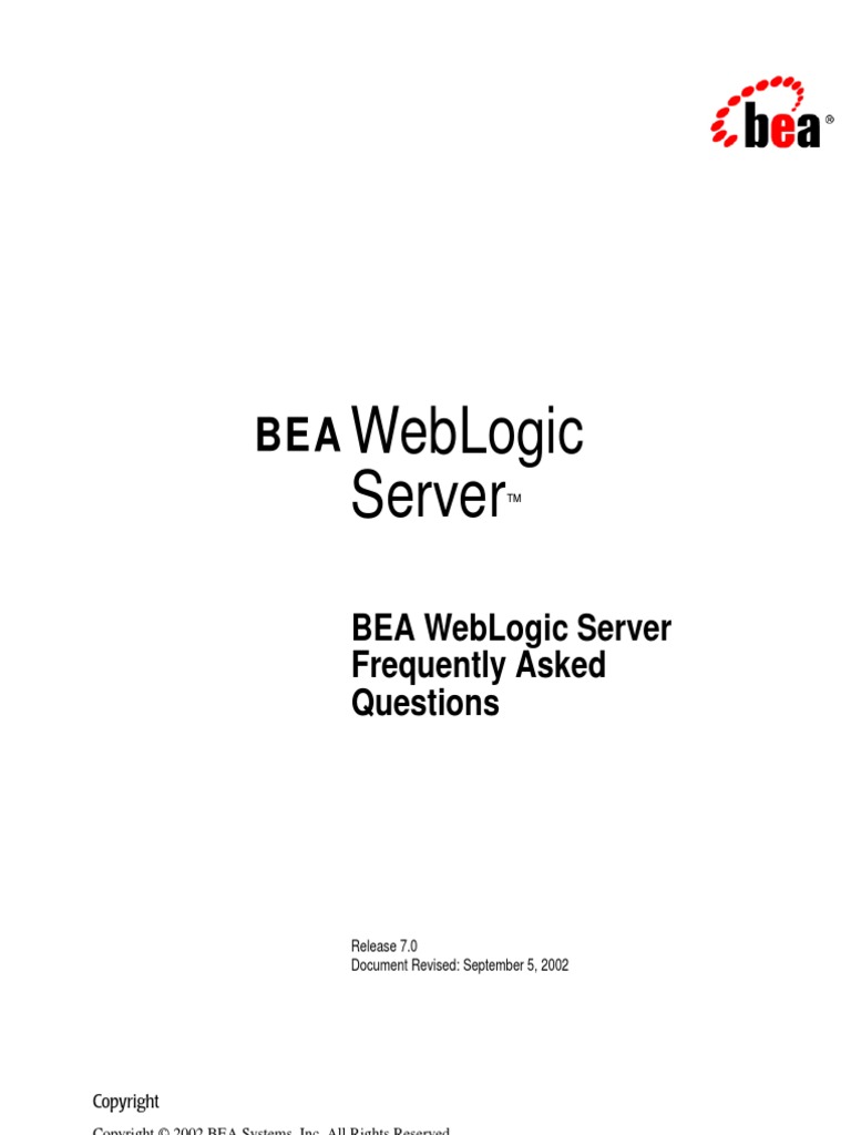 BEA WebLogic Server FAQ | PDF | Enterprise Java Beans | Java (Programming Language)