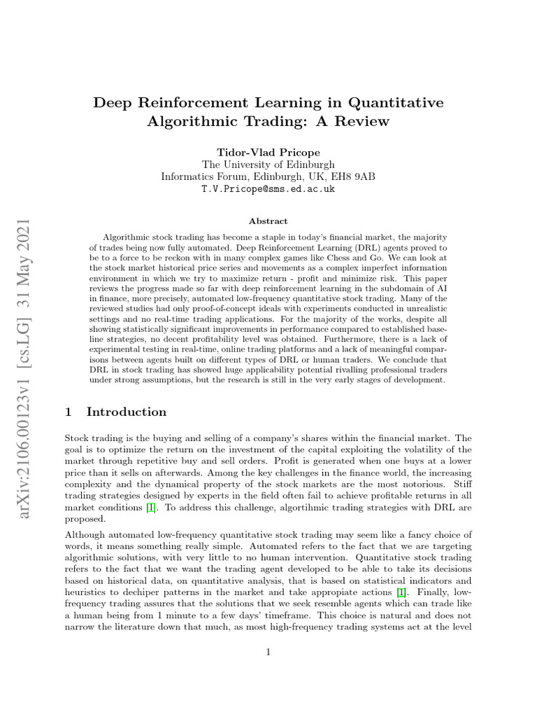 A2C BOT | PDF | Algorithmic Trading | Deep Learning