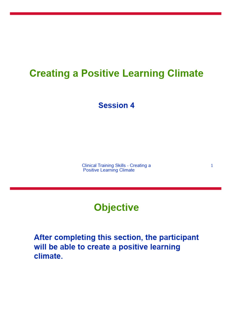 S4 Creating A Positive Learning Climate | Download Free PDF | Learning ...