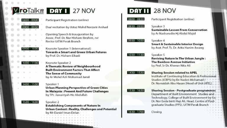 Vpro Talk PROGRAMME TENTATIVE Rev 3 | PDF