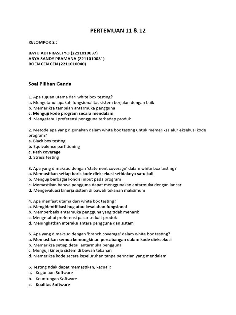 Soal Pertemuan 3 & 4 | PDF