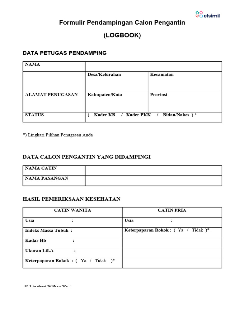 Formulir Catin - Merged Fix | PDF | Pengembangan Diri | Kesehatan Holistik
