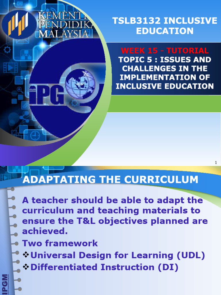 Topic 5_Week 15_Tutorial Issues and Challenges in the Implementation of Inclusive Education ...