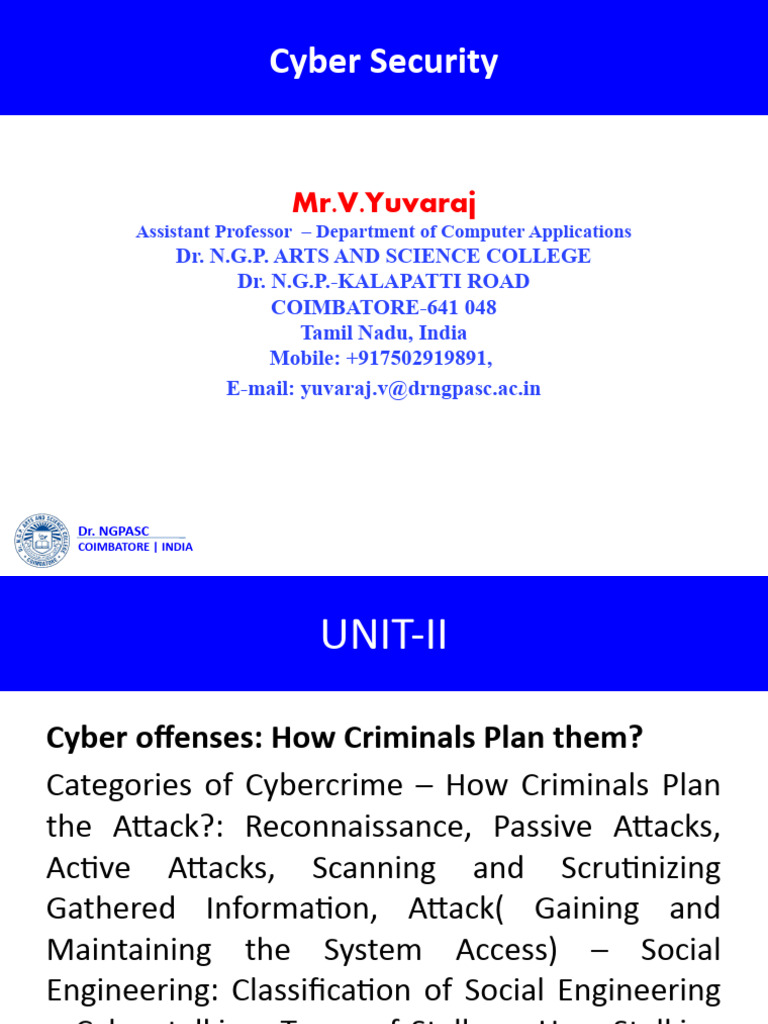 Cyber Security-Unit-II | PDF | Stalking | Cybercrime