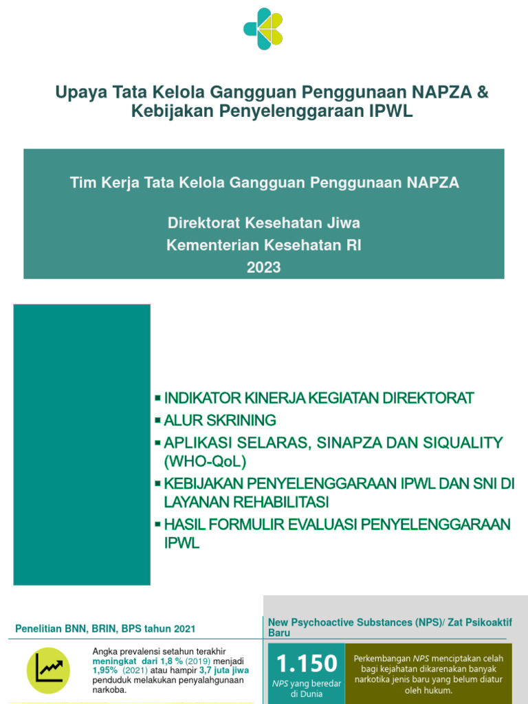 Gguan Penggunaan NAPZA & Penyelenggaraan IPWL 5 Des 2023 | PDF