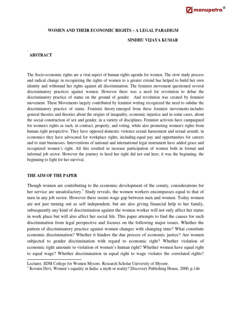 Women and Their Economic | PDF | Gender Studies | Feminism