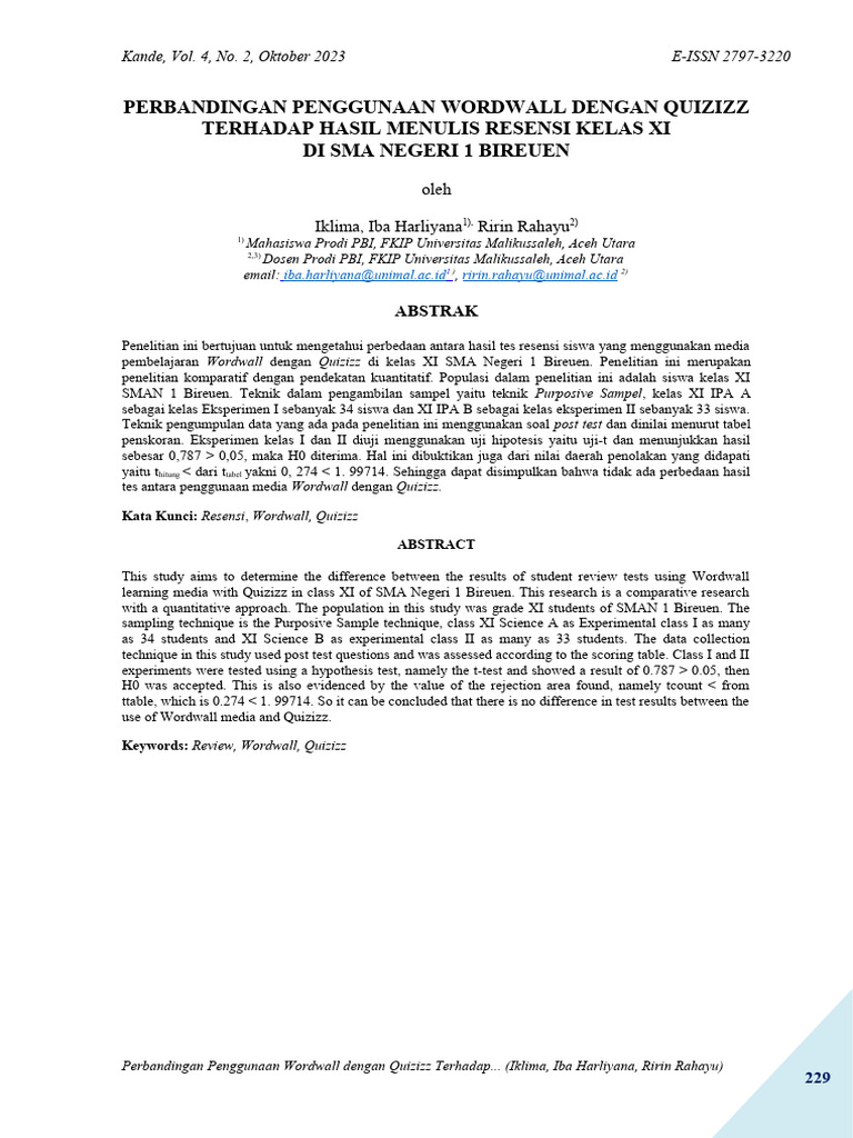 Kande V4 N2 229-237 - Iklima, Iba Harliyana, Ririn Rahayu | PDF