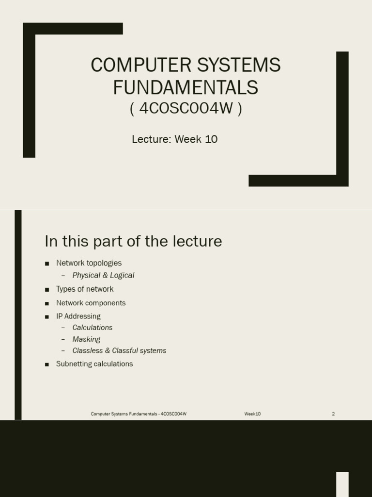 CSF Lecture10 IP Addressing | PDF | Ip Address | Computer Network