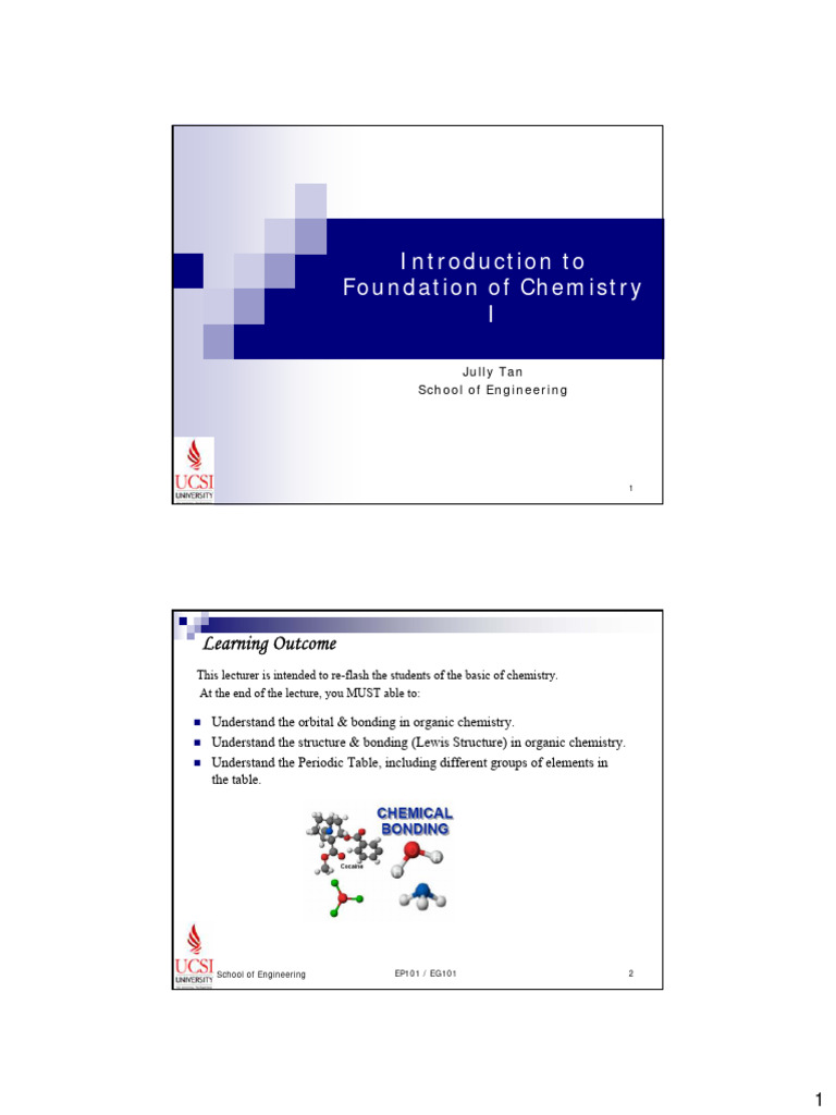 Intro Foundation Chemistry1 | PDF | Chemical Bond | Covalent Bond