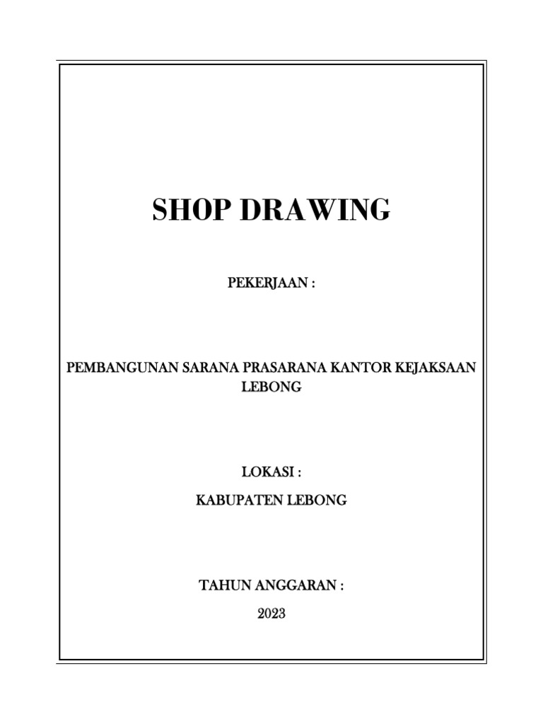 Cover Shop Drawing | PDF