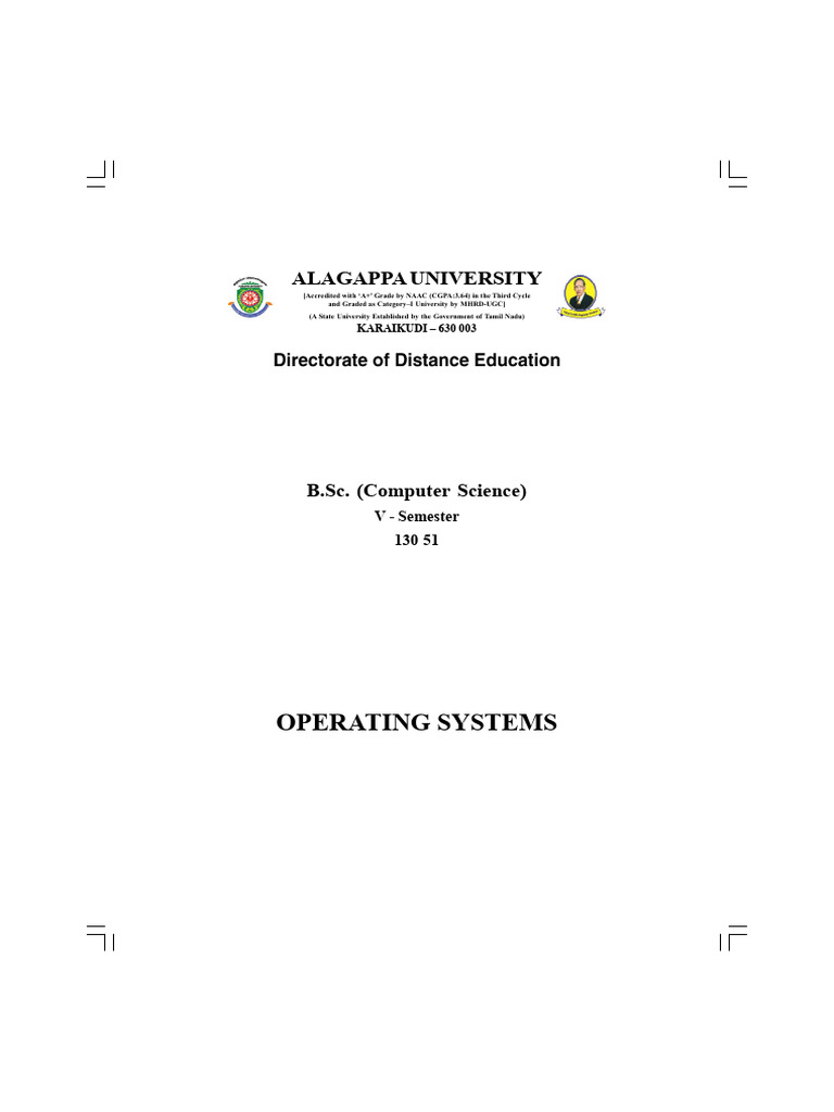 UG B.sc. Computer Science 130 51 Operating Systems Binder 8461 | PDF | Operating System ...