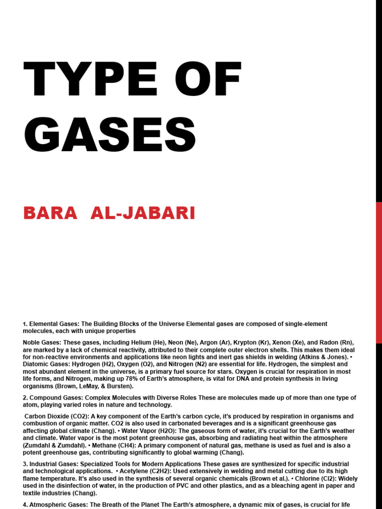 Type of Gases | PDF | Physical Chemistry | Gases