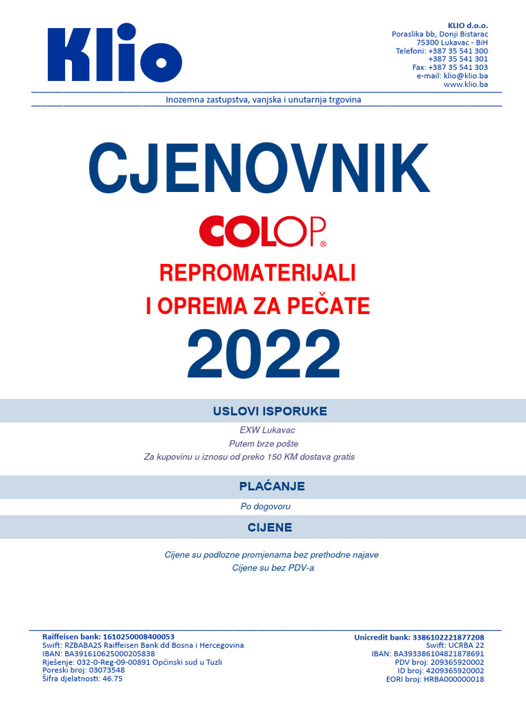 2024 Colop Cjenovnik | PDF