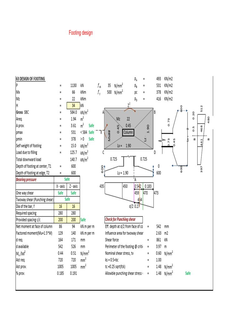Footing Design 1 | PDF | Physics | Physical Sciences