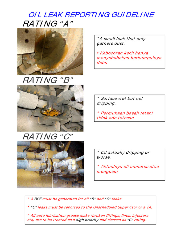 Oil Leak Reporting Guidelines | PDF