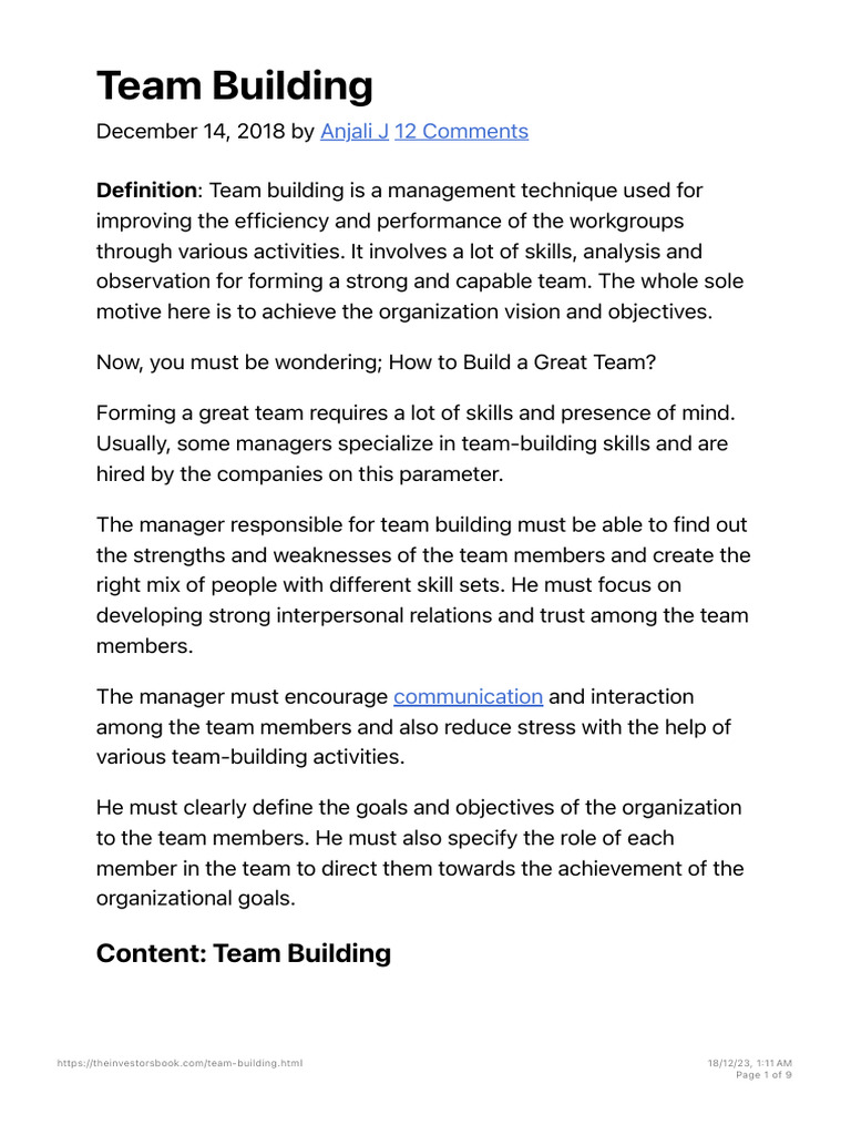 What Is Team Building Definition, Process, Advantages, Disadvantages ...