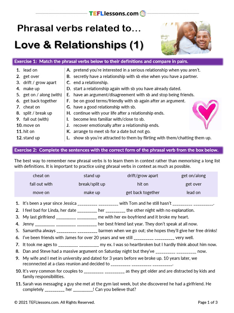 Love Phrasal Verbs 1 Student | PDF | Linguistics