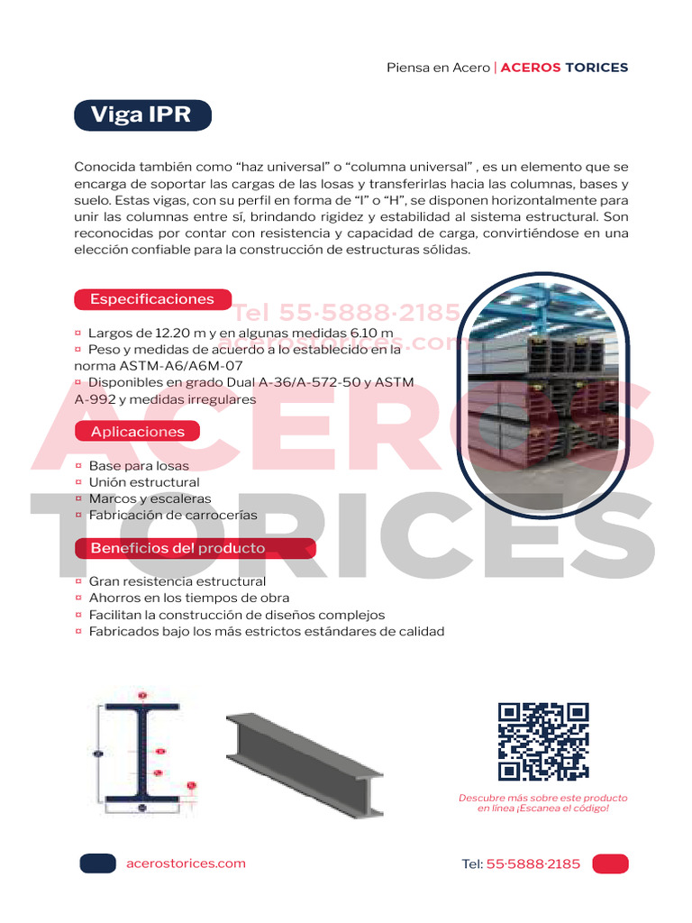 Viga IPR | PDF | Ingeniería estructural | Ingeniería de Edificación