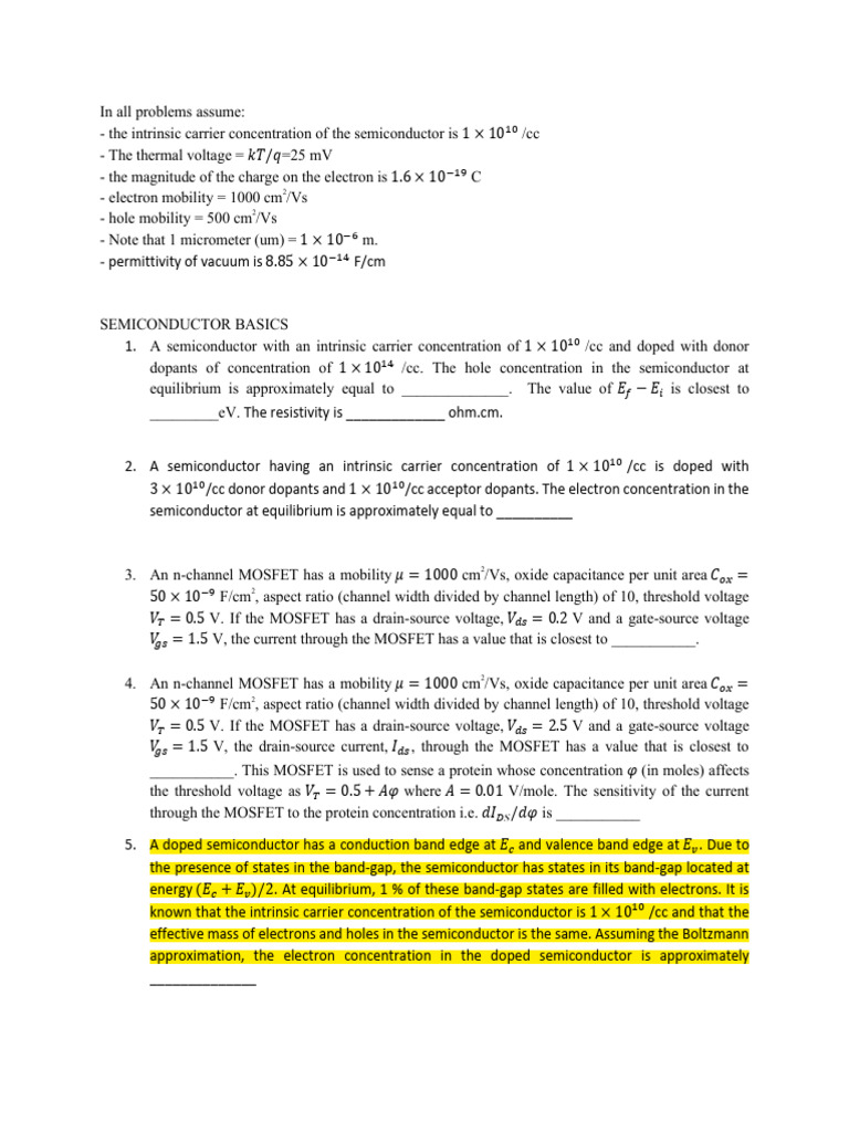 IN221 Tutorial | PDF | Doping (Semiconductor) | Semiconductors