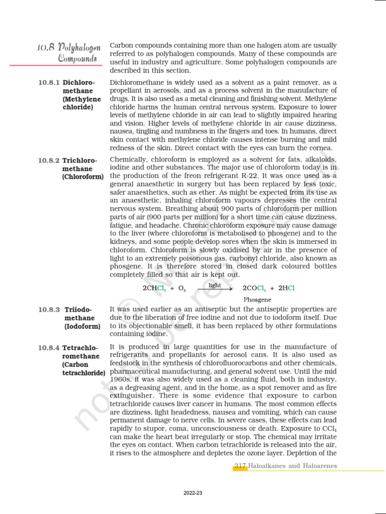 Poly-Halogen Compounds | PDF | Chloroform | Chlorofluorocarbon