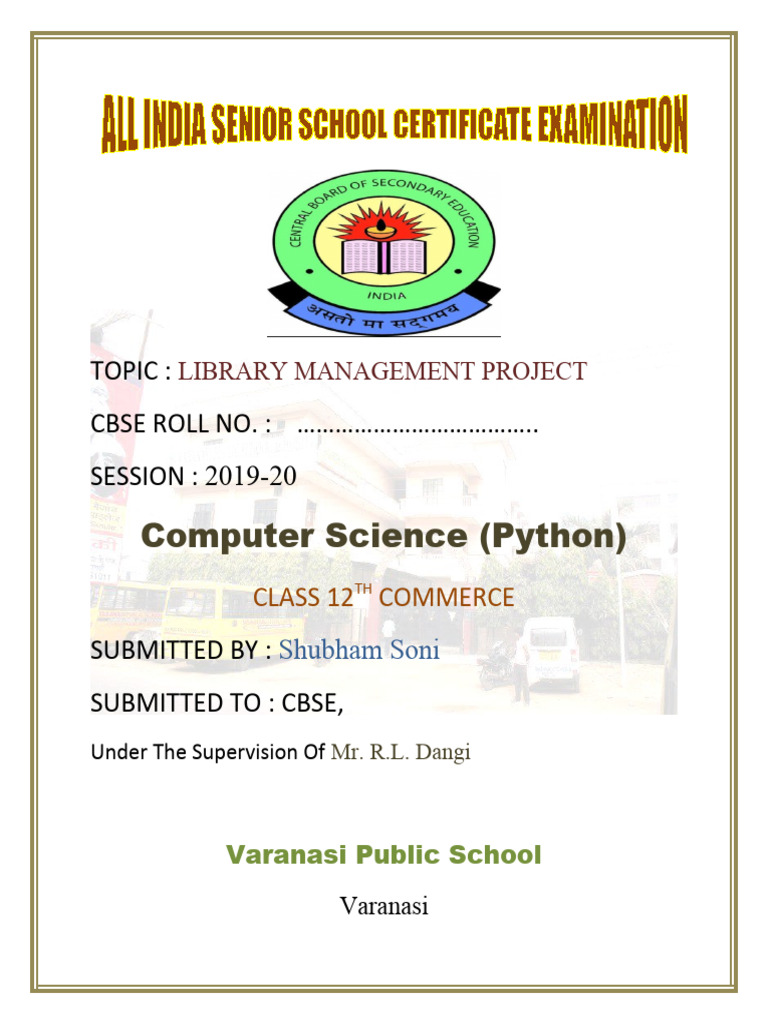 Computer Science Library Management Project | PDF | Computer ...