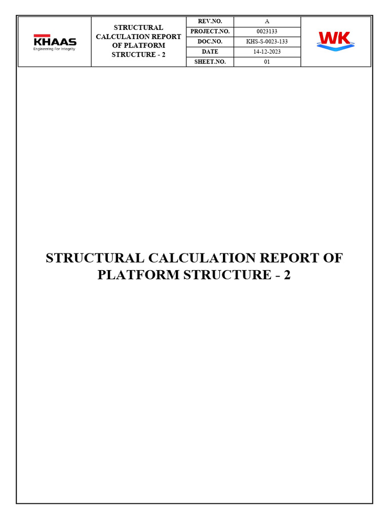Structural Calculation Report of Platform Str-2 | PDF | Strength Of ...