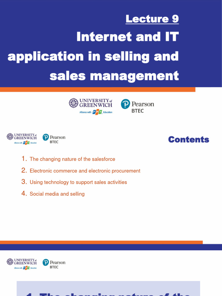 Internet and IT in Sales Management | PDF | Business