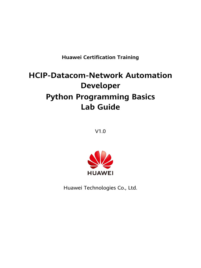 01 HCIP-Datacom-Python Programming Basics Lab Guide | PDF | Integrated Development Environment ...