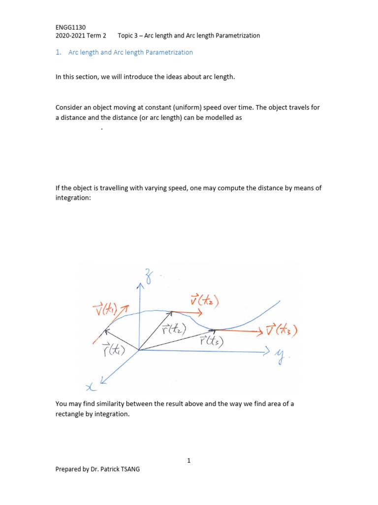 3 - Arc Length and Arc Length Parametrization - Class | PDF | Curve ...