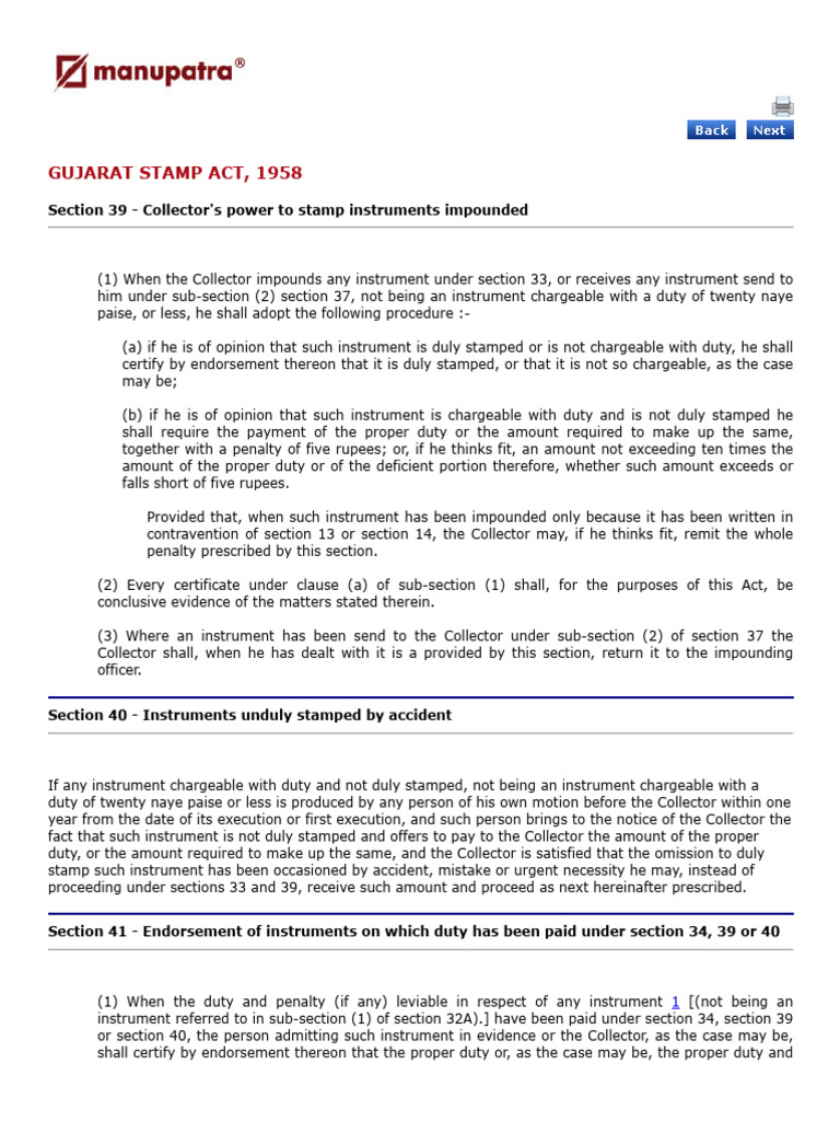 Gujarat Stamp Act, 1958 | PDF