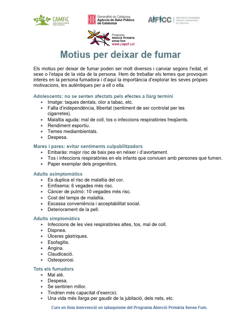 Motius Per Deixar de Fumar | PDF