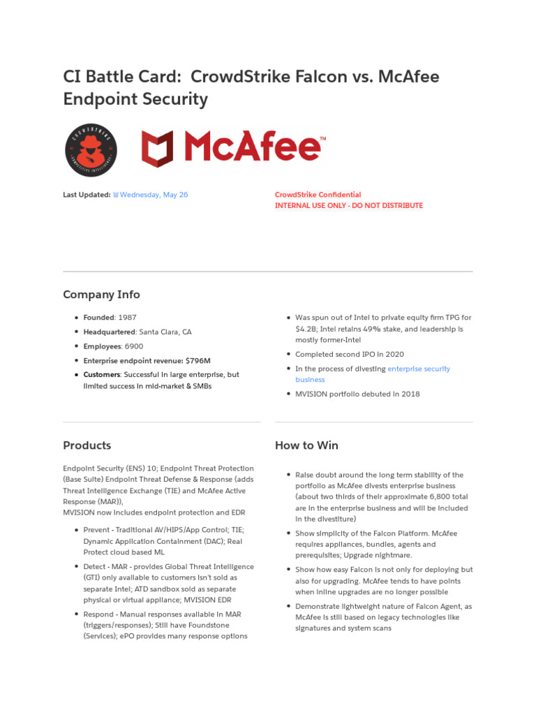 McAfee - Battle Card - June 2021 | PDF | Microsoft Windows | Cyberspace