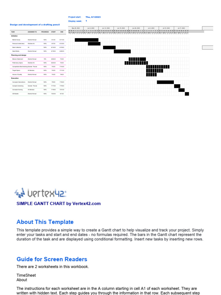 Simple Gantt Chart | PDF | Spreadsheet | Computing