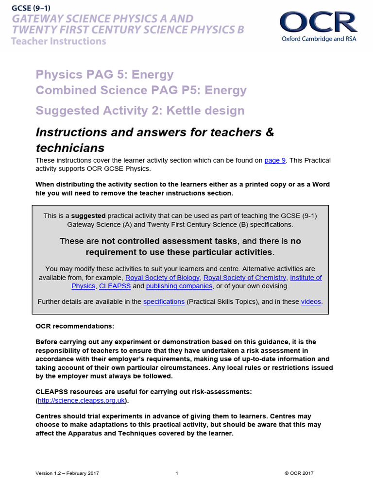 Pag Activity Physics Energy Suggestion 2 | PDF | Heat | Heat Transfer