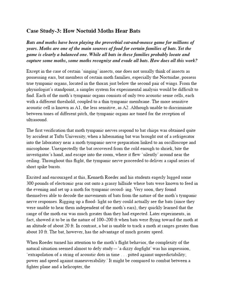 Case Study-3 | PDF | Bat | Senses