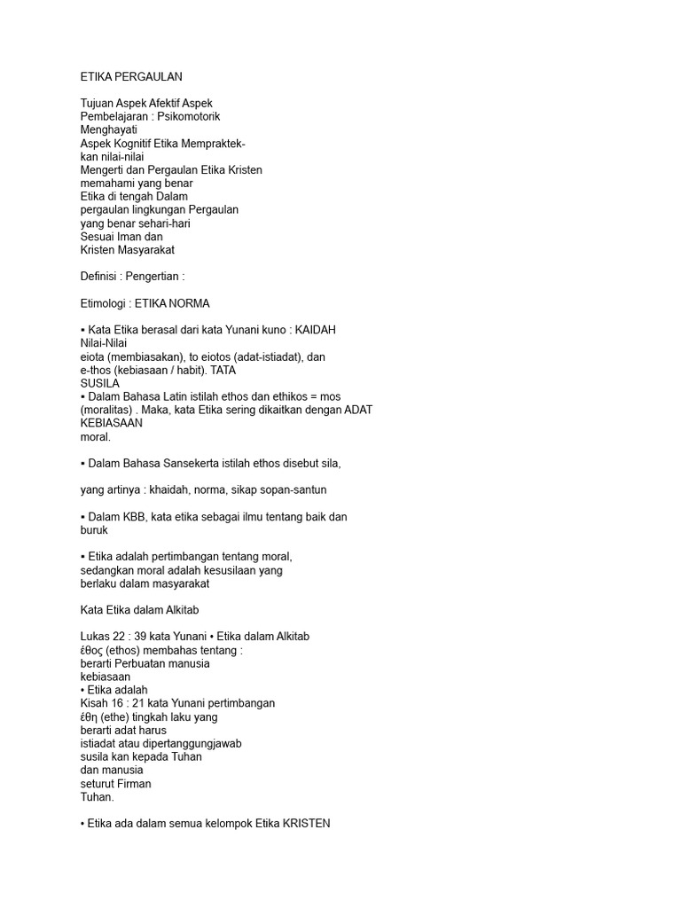 Etika Pergaulan | PDF | Gaya Hidup