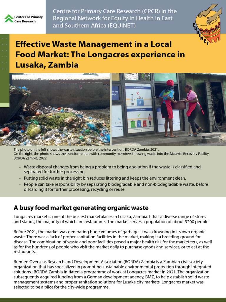 Projects in Markets in Lusaka - Photojournalism UH Brief Zambia 2023 | PDF | Waste | Waste ...
