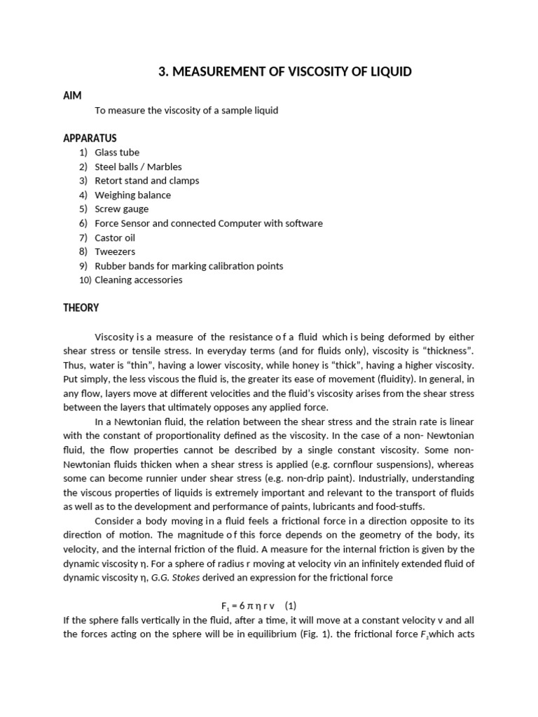 Viscosity | PDF | Viscosity | Stress (Mechanics)