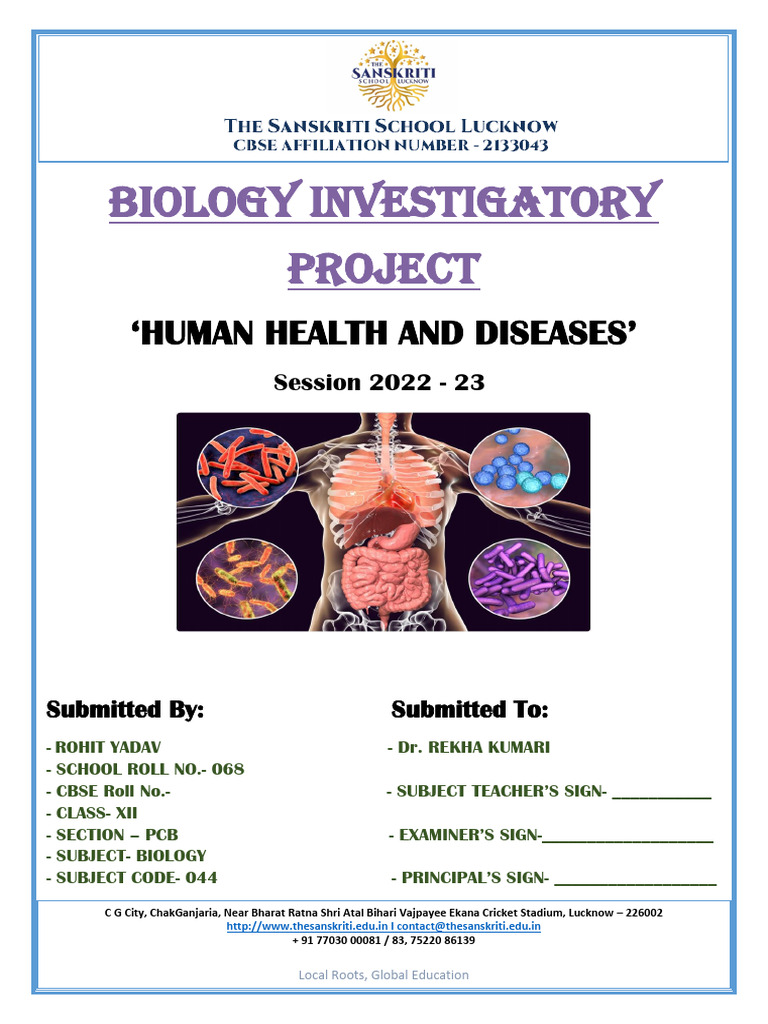 Rohit Investigatory Project (Biology) | PDF | Hiv/Aids | Tuberculosis