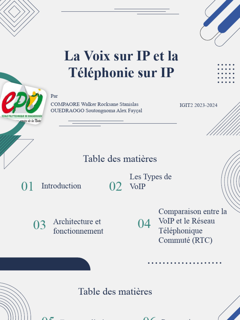 Presentation VoIP ToIP | PDF | Voix sur IP | Réseau téléphonique commuté
