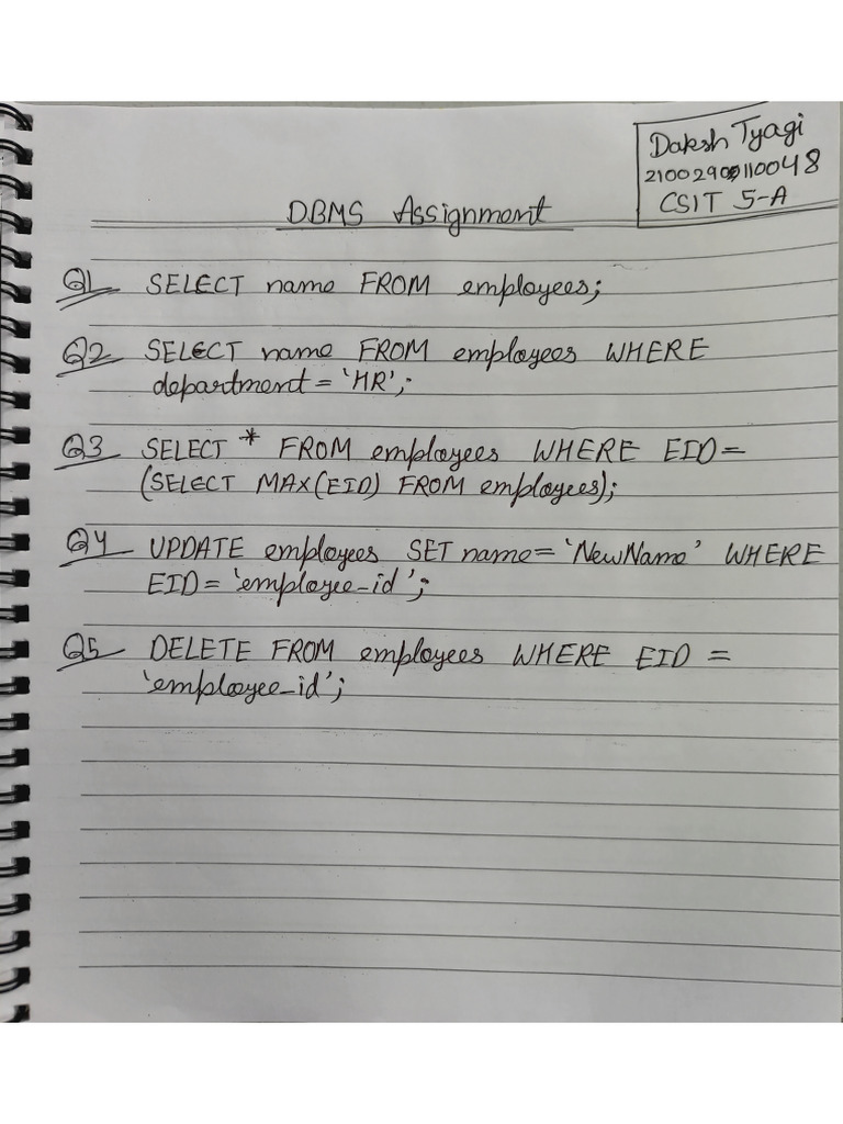 Assignment Dbms | PDF