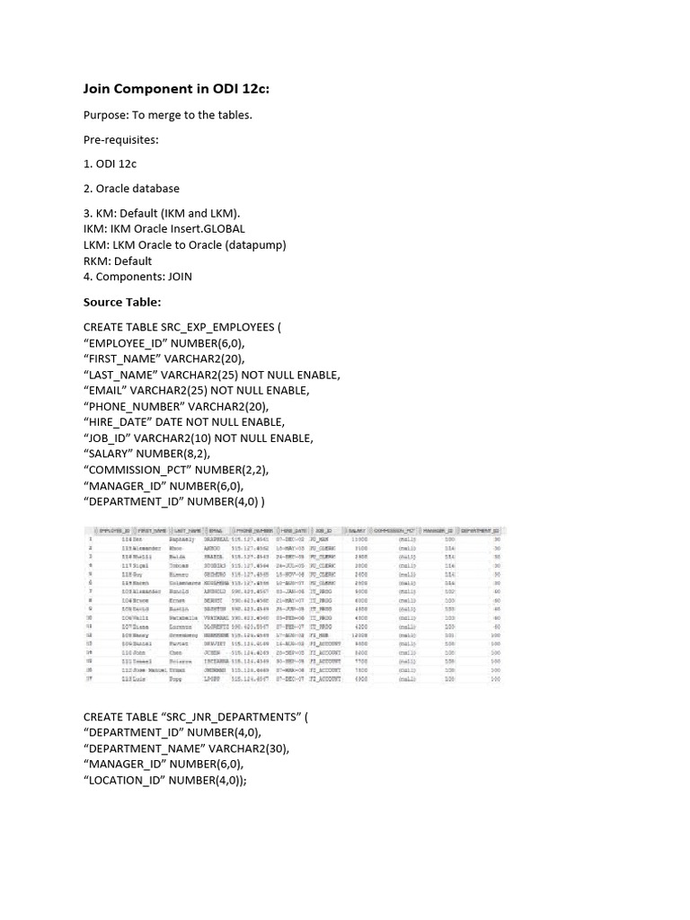 ODI 12c - Component - Join | PDF | Databases | Information Technology