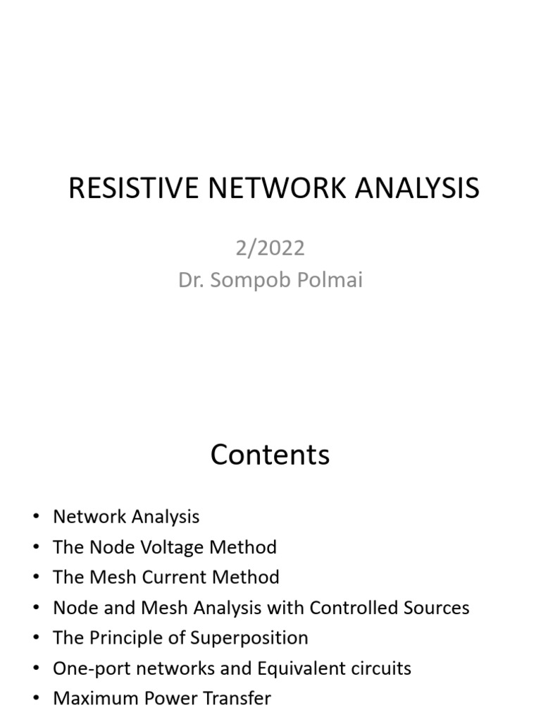 02 - Resistive Network Analysis | PDF | Electrical Circuits ...